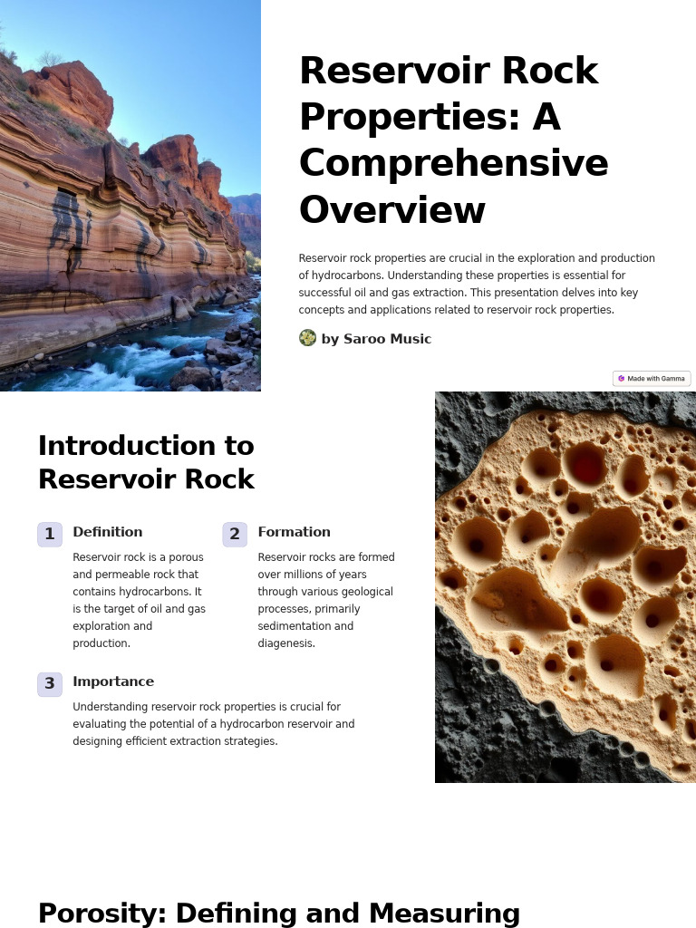 Reservoir Rock Properties A Comprehensive Overview | PDF | Porosity ...