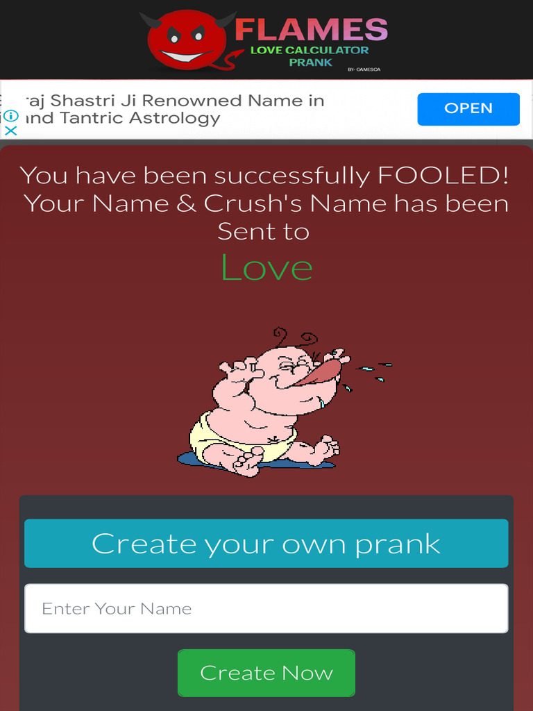 FLAMES Love Calculator | PDF