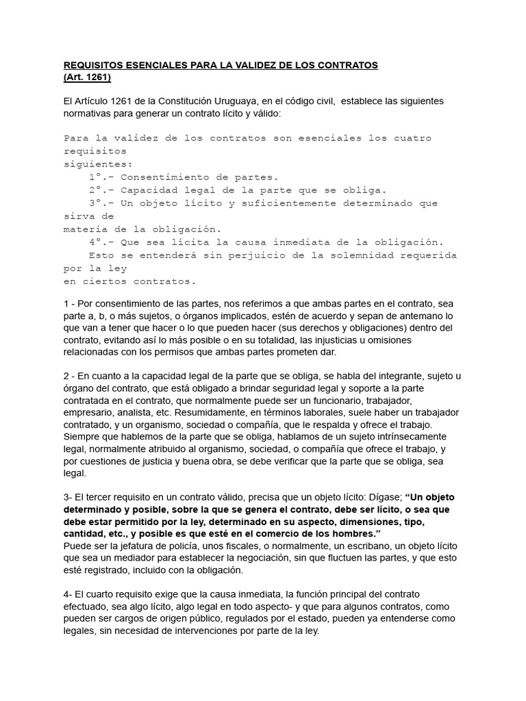 Requisitos para la Validez de Contratos | PDF | Justicia | Crimen y violencia