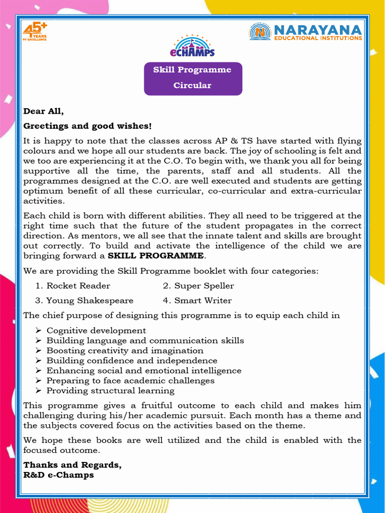Skill Programme Circular | PDF