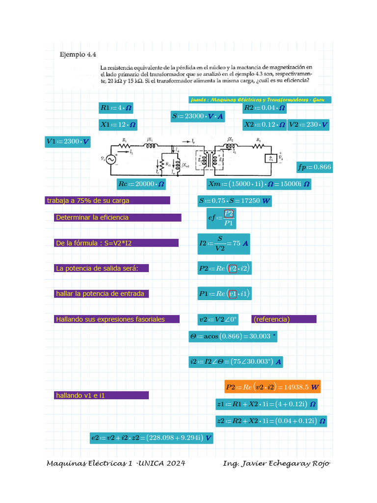 Probl 2 Transf. Monof. en Mathcad | PDF