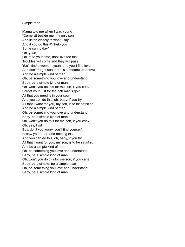 Simple Man | PDF | Lifestyle