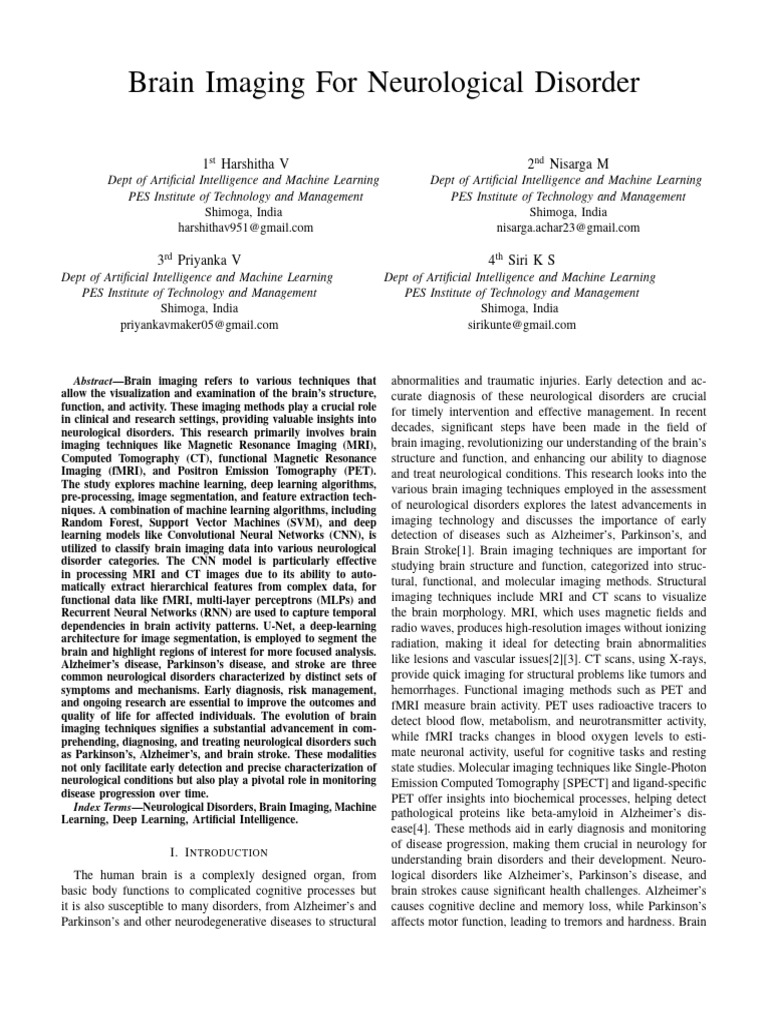 IEEE Conference Template 3 | PDF | Neuroimaging | Medical Imaging