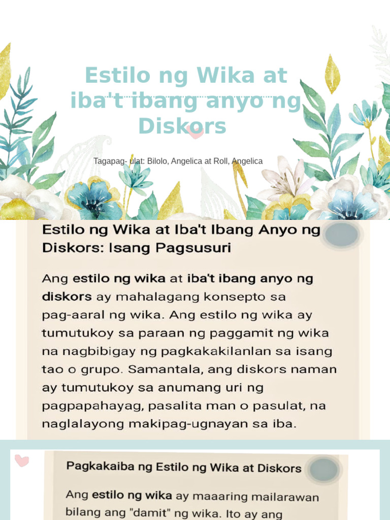 Estilo NG Wika WPS Office | PDF | Foreign Language Studies | Self ...