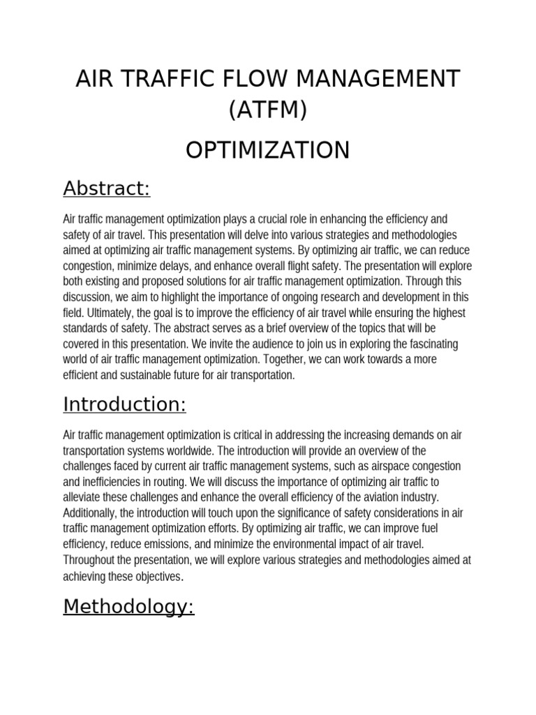 Air Traffic Flow Management | PDF | Air Traffic Control | Unmanned ...