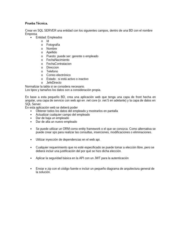 Prueba Técnica Fullstack | PDF