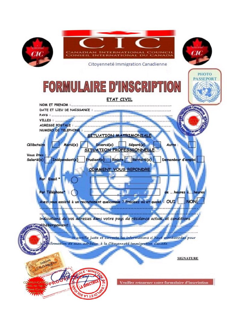 Formulaire D'inscription Cic Canada ??-1 | PDF