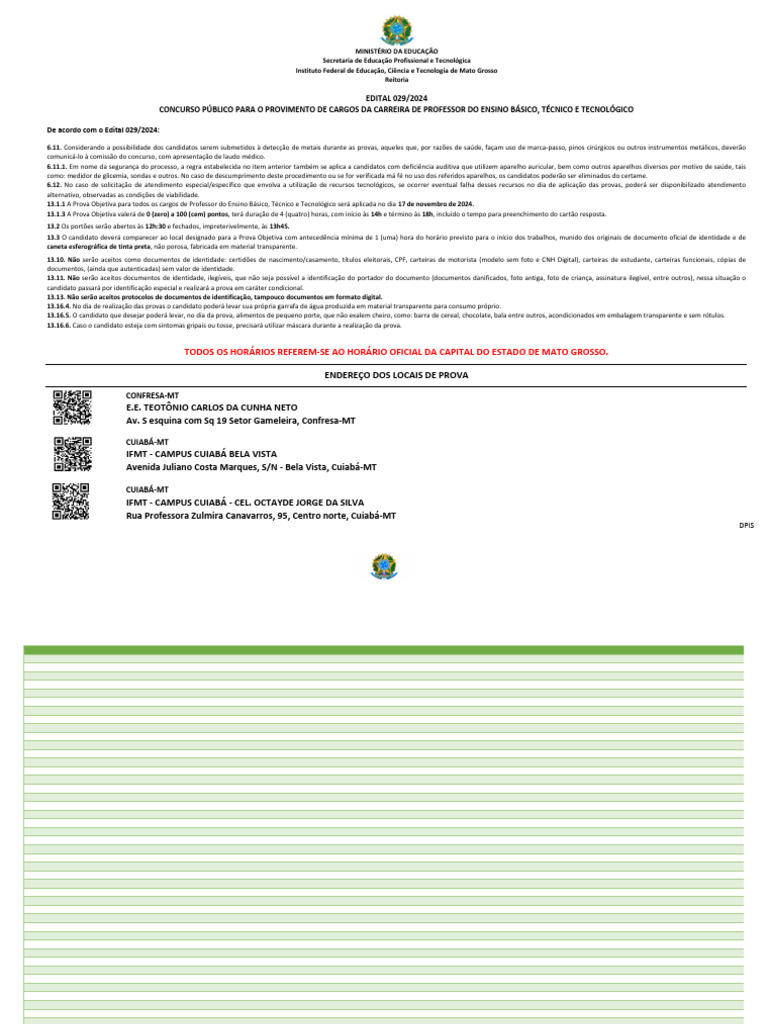 Listagem Definitiva de Inscritos e Locais de Prova | PDF | Science