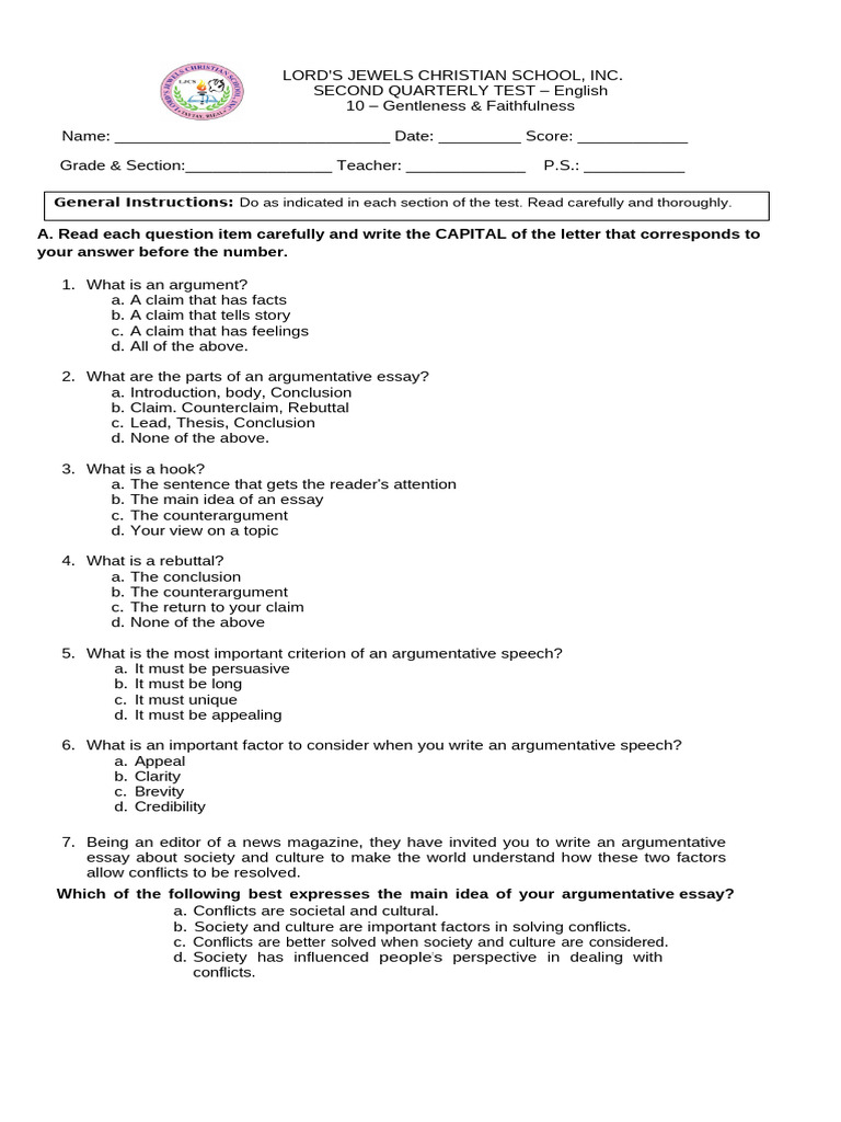 Second Quarterly Test: English | PDF | Finance & Money Management