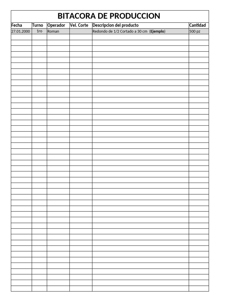 Bitacora de Produccion | PDF