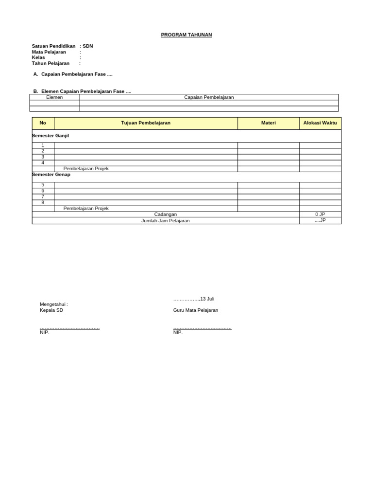 Format Prota 2 | PDF