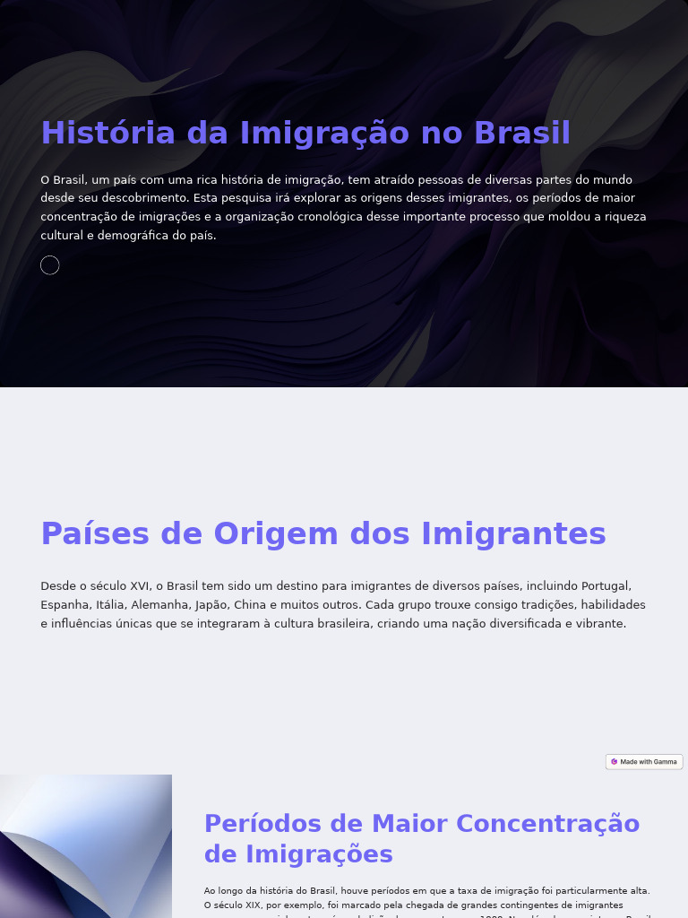 Imigração no Brasil: História e Origens | PDF | Imigração | Brasil