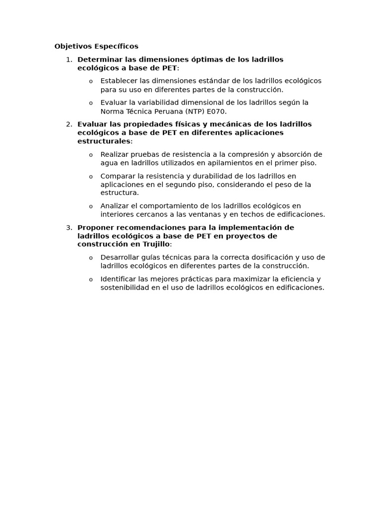 Objetivos Específicos Propuestos | PDF | Ciencia y matemáticas