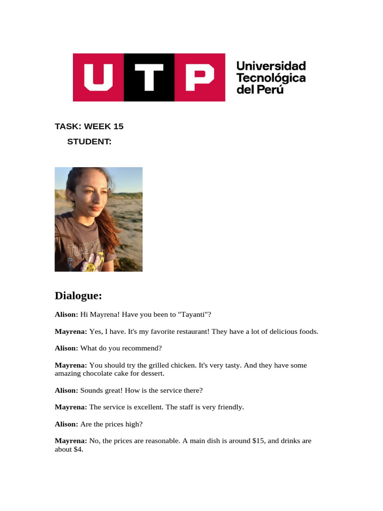Week 15 - Ingles UTP | PDF