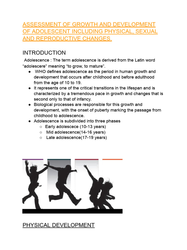 Assessment of Growth and Development of Adolescent Including Physical ...