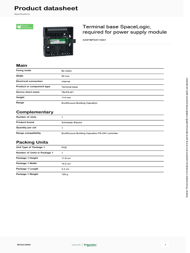 Schneider Electric - SpaceLogic-ASP-Automation-Server - SXWTBPSW110001 ...