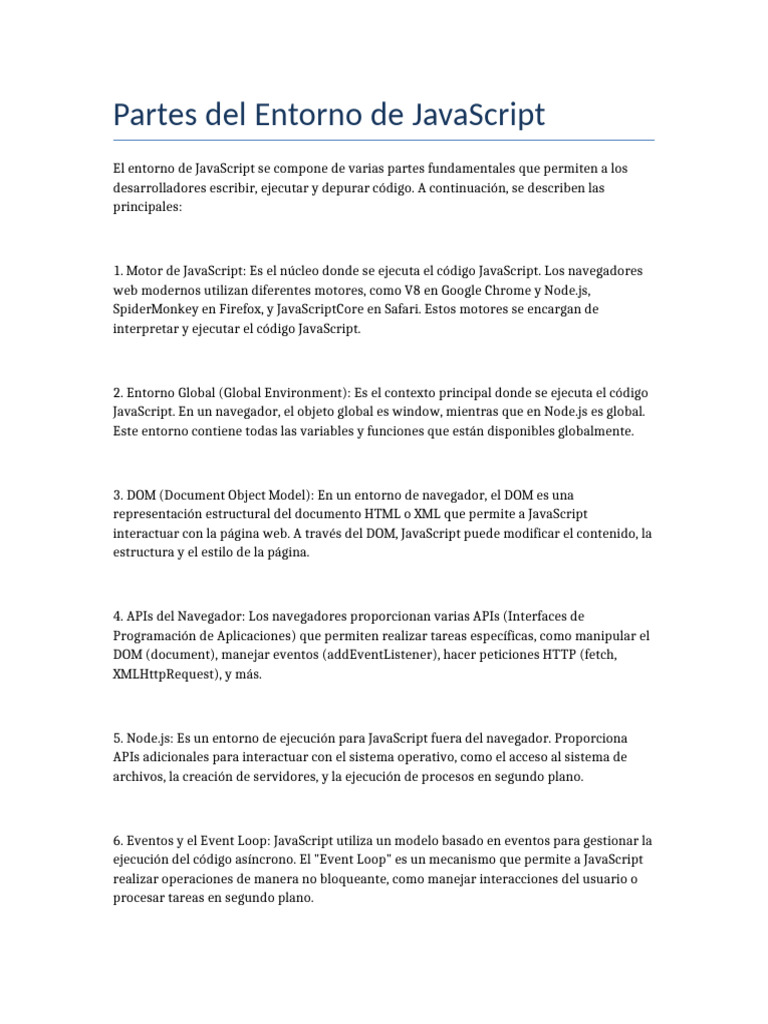 Entorno JavaScript | PDF