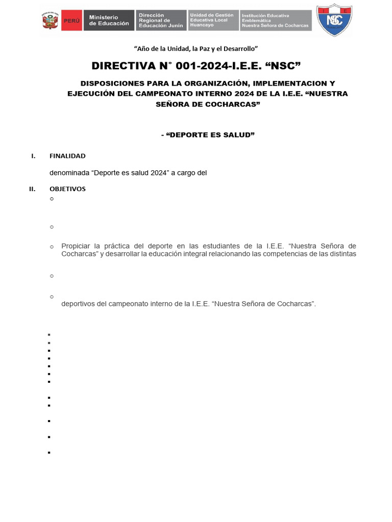 Directiva #001-2024 | PDF