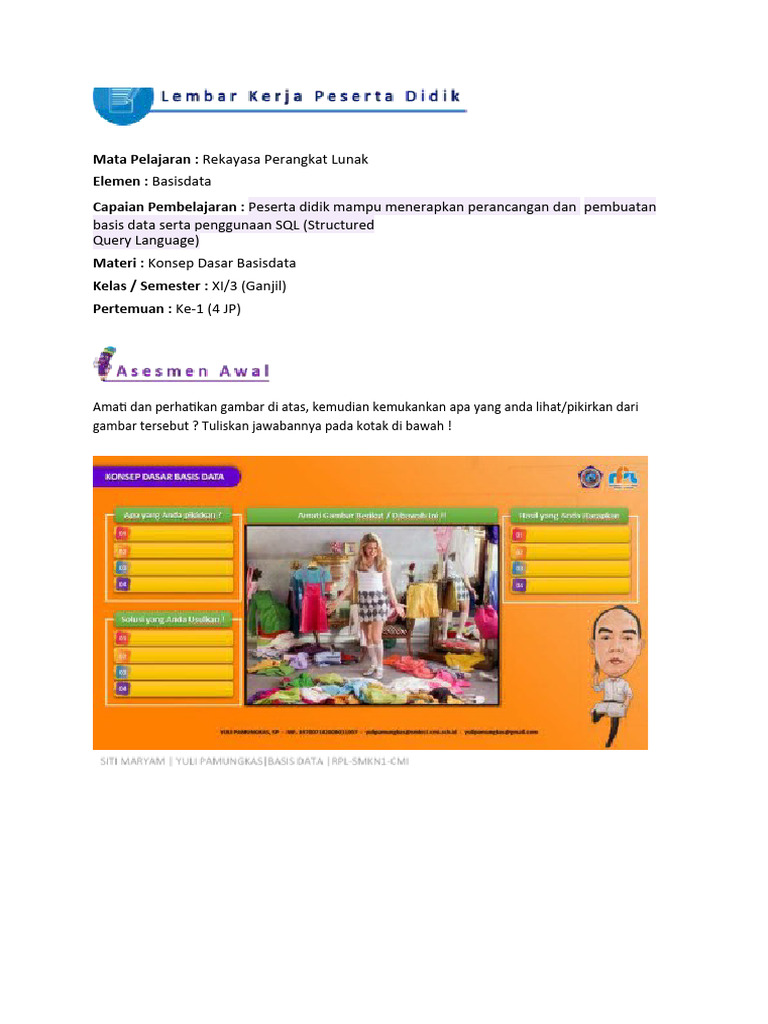 LKPD 01-Konsep Dasar Basisdata | PDF | Bisnis