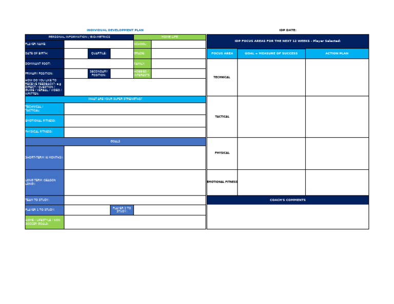 IDP Form Template - Daka | PDF