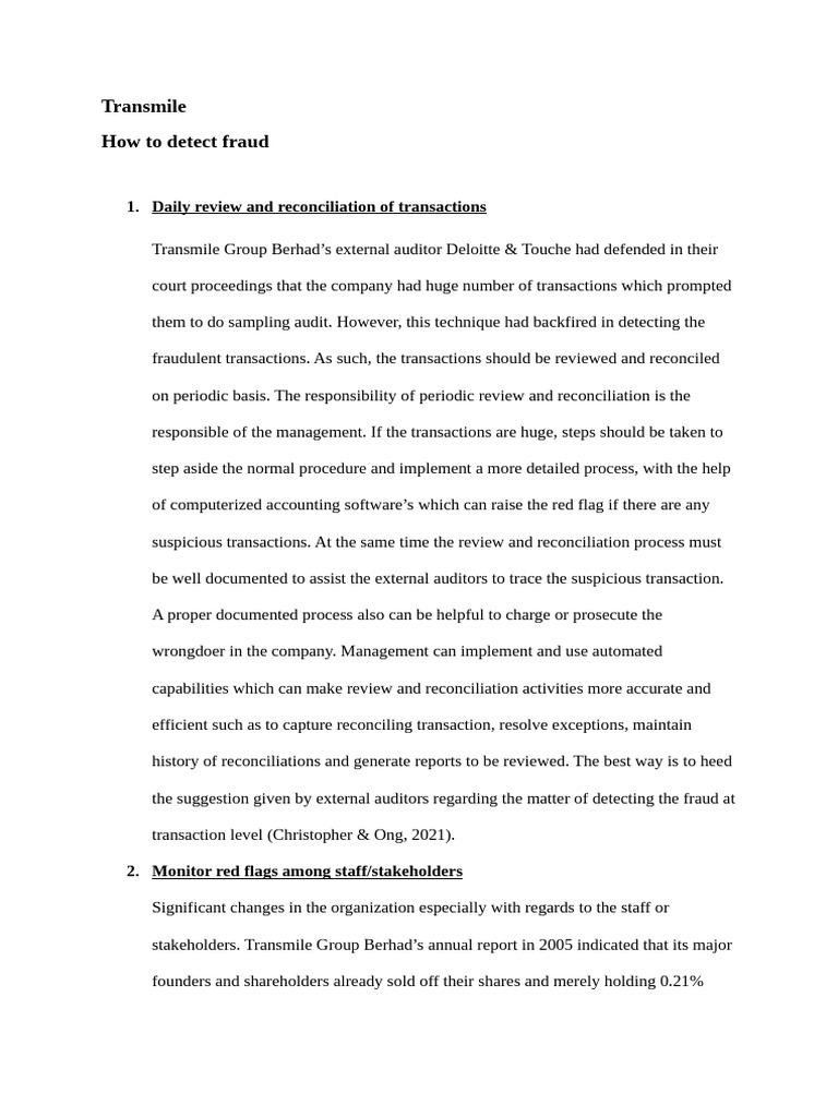 Detecting and Preventing Fraud in Companies | PDF | Internal Control ...