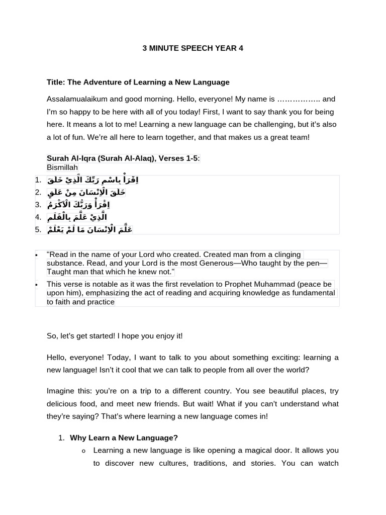 3 MINUTE SPEECH | PDF | Healthy Diet | Foods