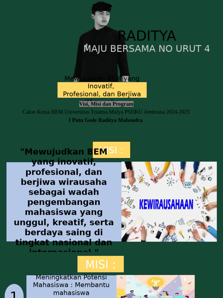 Visi, Misi Dan Proker Raditya-1 | PDF | Karier & Perkembangan | Bisnis