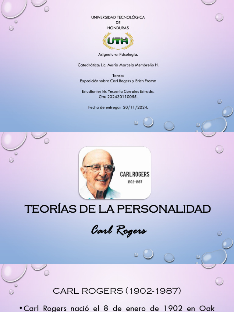 Presentacion Sobre Carl Rogers y Erich Fromm | PDF | Sicología ...