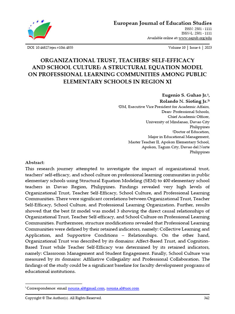 4855 19287 2 PB | PDF | Self Efficacy | Teachers