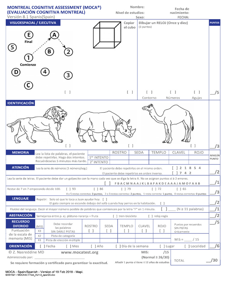 MOCA 8.1 Spanish | PDF