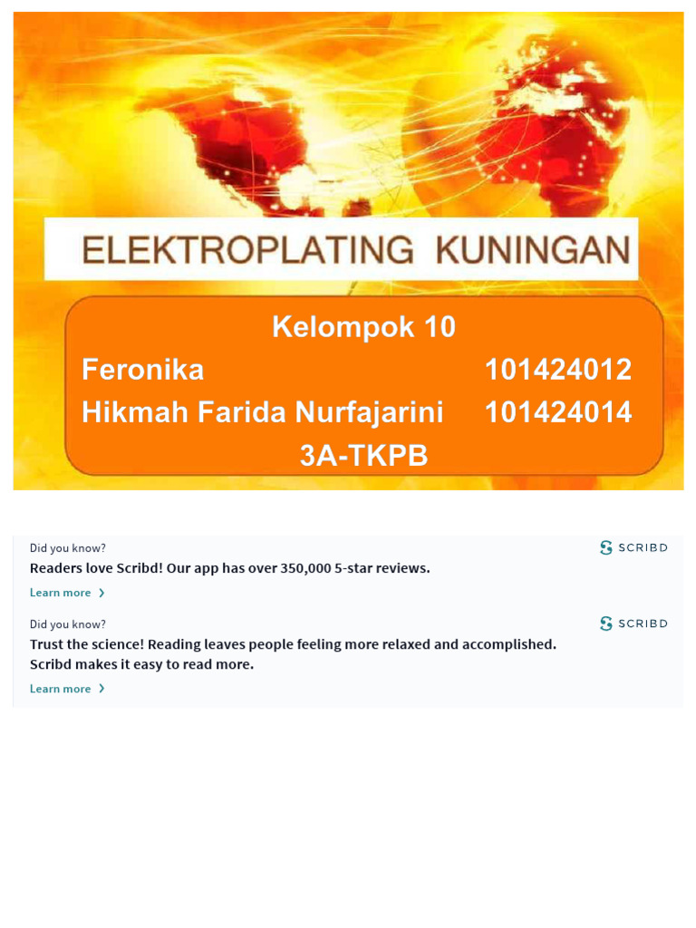 Panduan Elektroplating Kuningan | PDF | Science & Mathematics | Computers