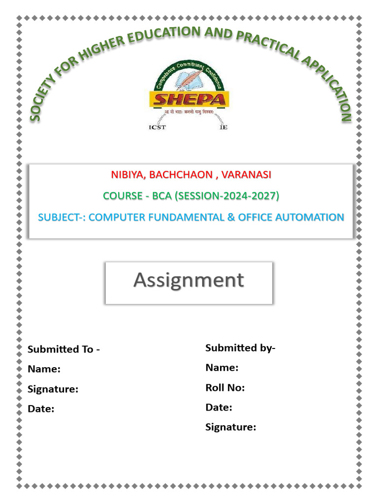 BCA Assignment: Computer Fundamentals | PDF