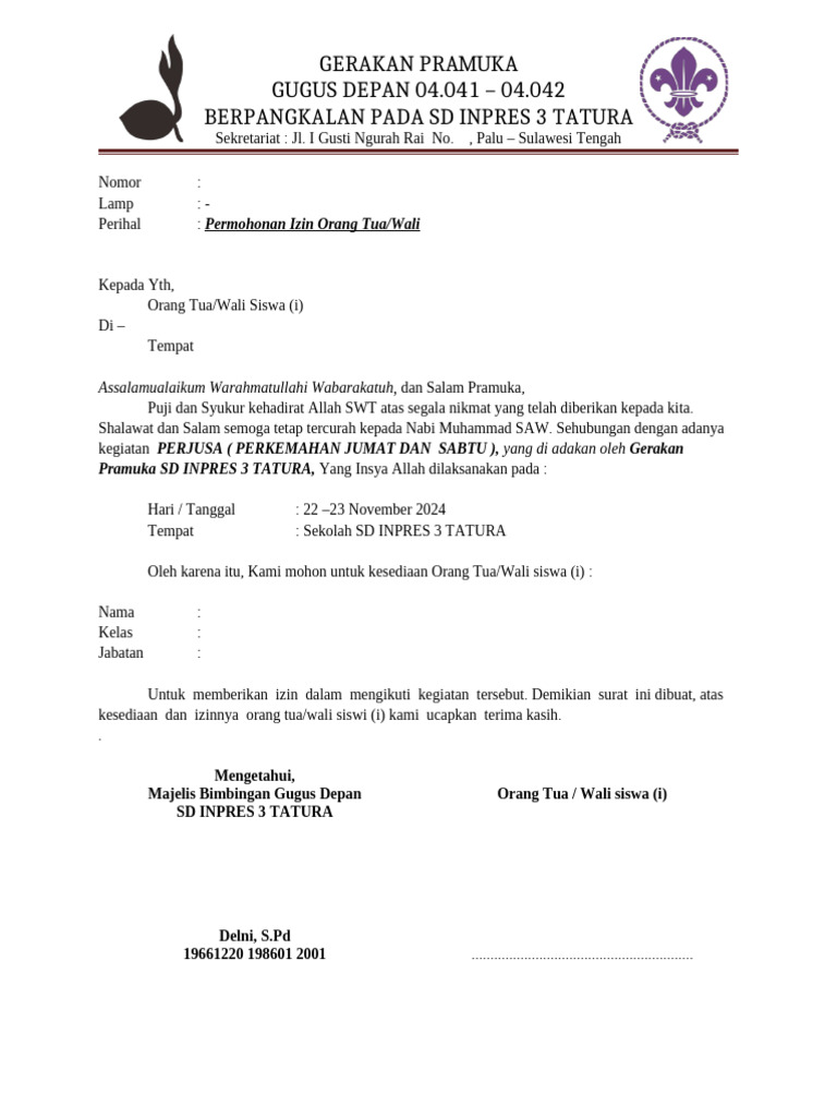 Surat Izin Persami | PDF