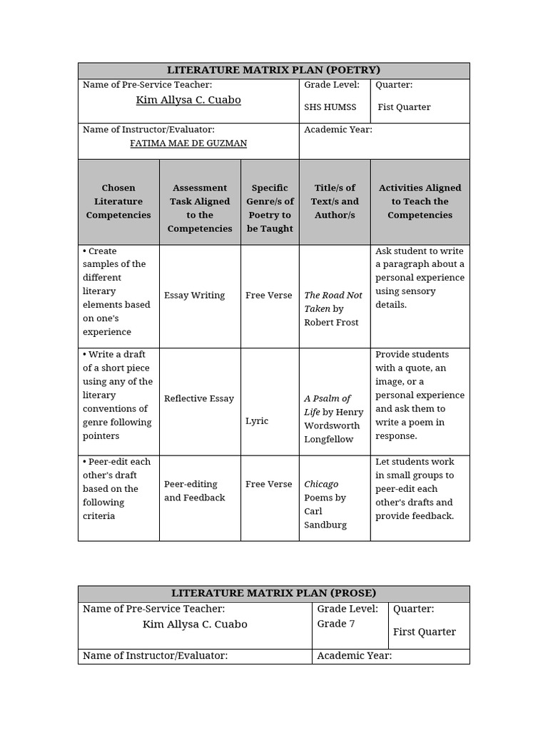 LITERATURE-MATRIX | PDF | Poetry | Essays