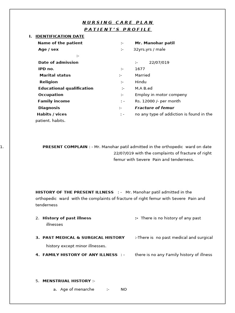 care plan ortho | PDF | Diseases And Disorders | Clinical Medicine