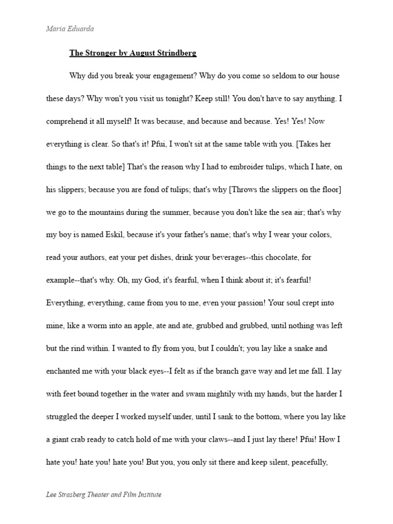 Monologue - The Stronger | PDF