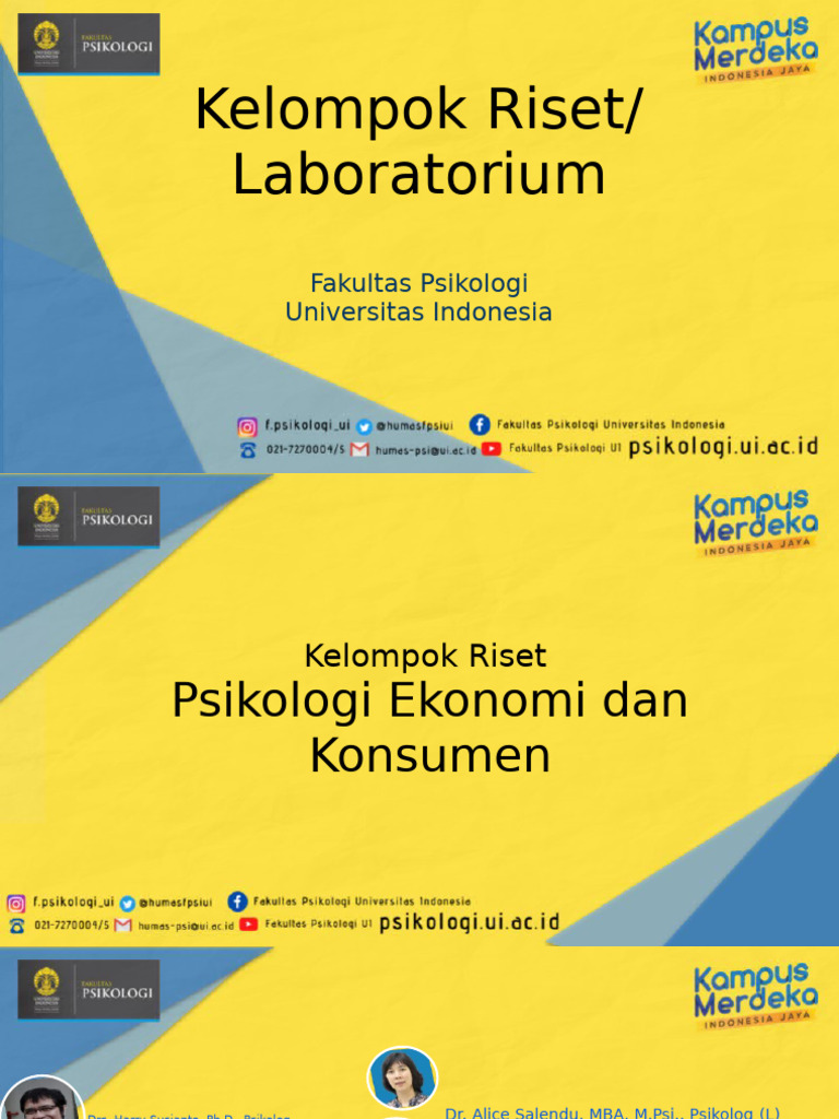 Kelompok Riset Laboratorium FPsi UI | PDF | Cognitive Science | Behavior Modification