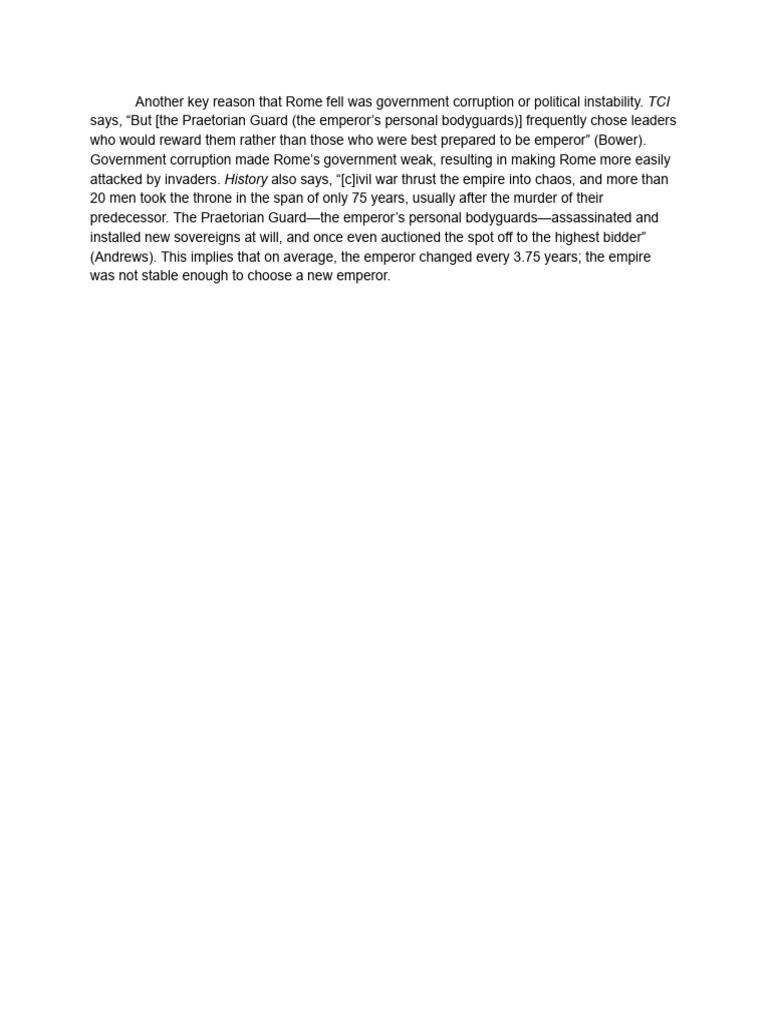 Fall of Rome Rewritten Paragraph | PDF
