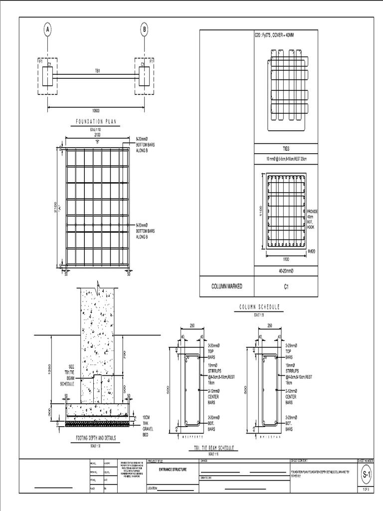 STRUCTURAL-PLAN For Entrance Gate | PDF | Civil Engineering ...