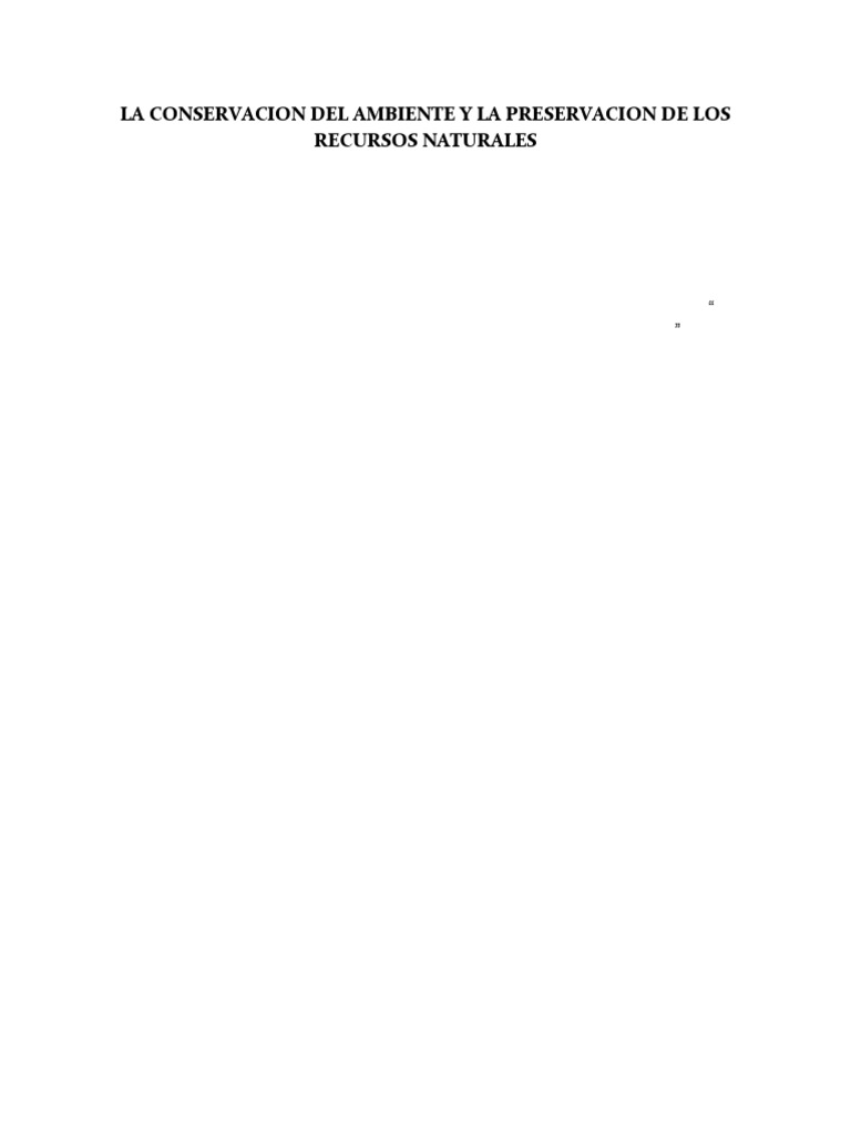 Conservación Ambiental y Recursos Naturales | PDF | Movimiento ...