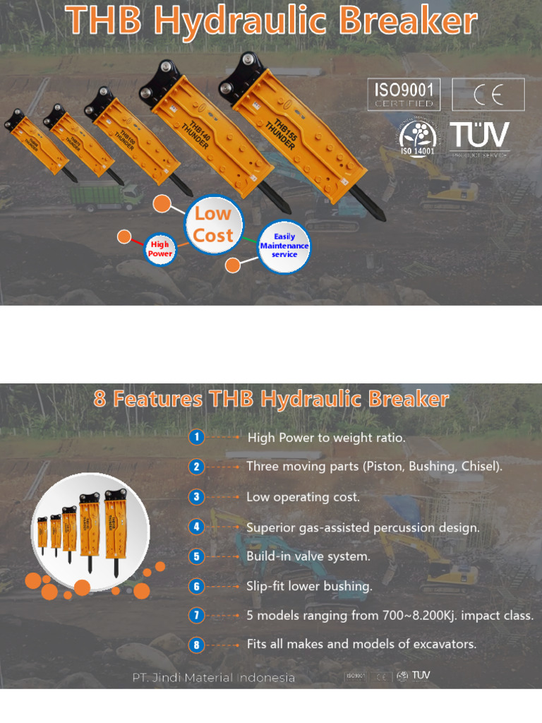 Katalog Hydraulic Breaker Thunder THB | PDF | Technology & Engineering