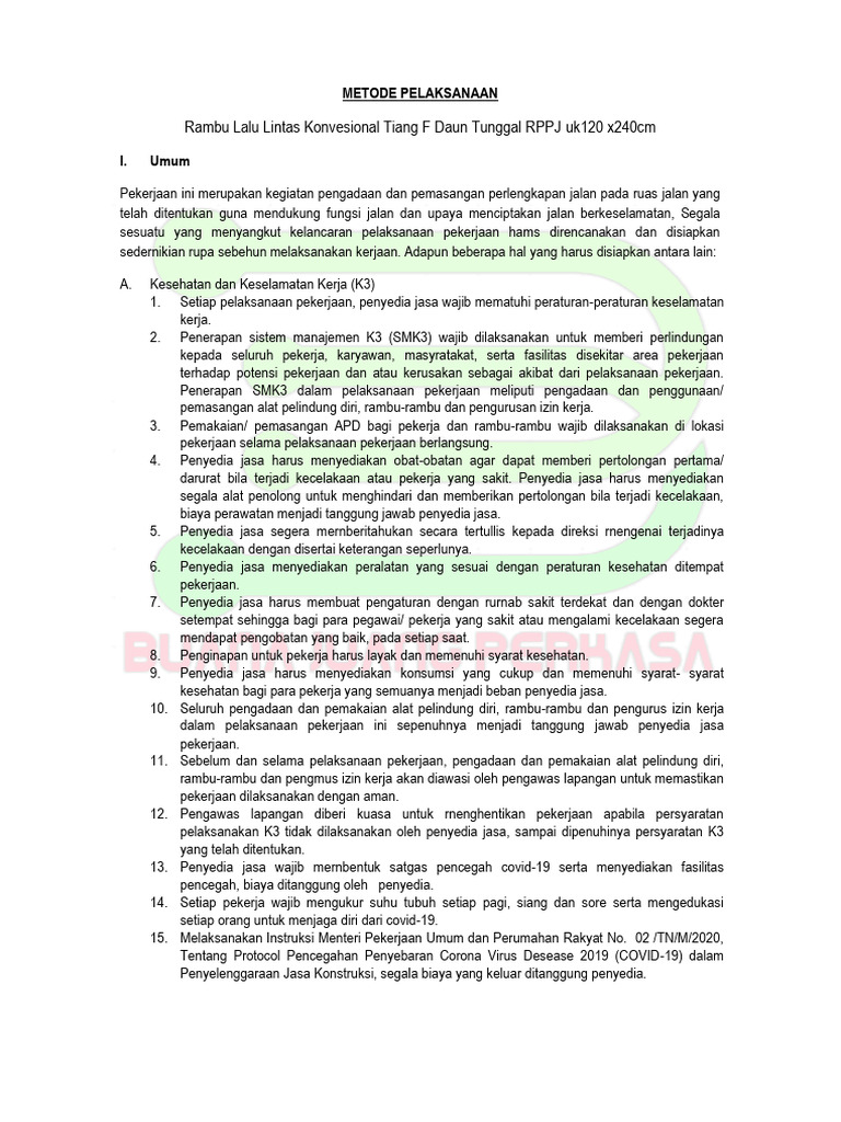 Metode Pelaksanaan Rambu Lalu Lintas Konvensional Tiang F RPPJ Uk120x ...