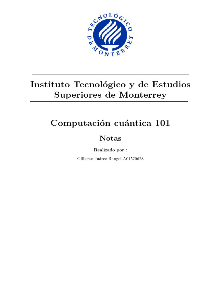 Quantum Computing 101 | PDF | Puerta lógica | Matriz (Matemáticas)