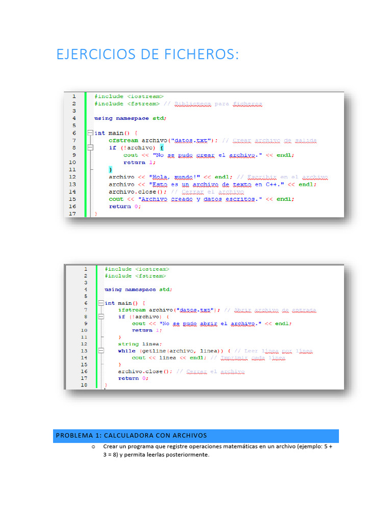 Ejercicios de Ficheros | PDF | Arte | Informática
