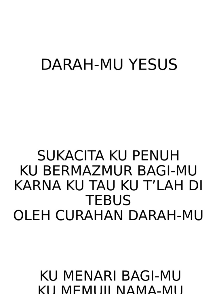Darah Mu Yesus | PDF