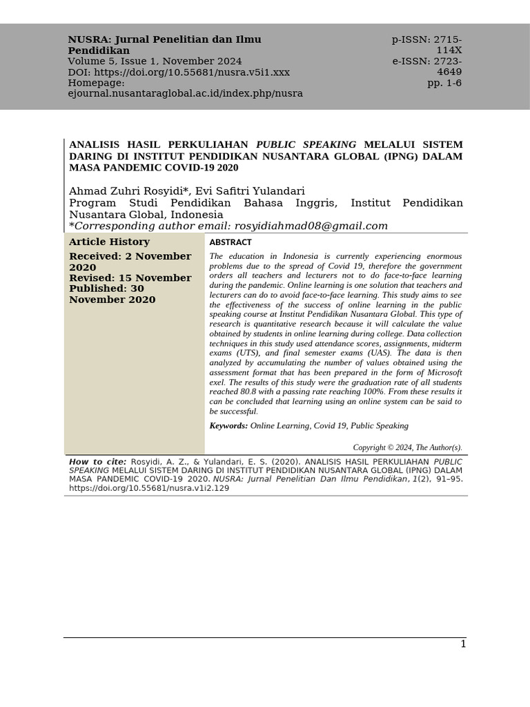 NUSRA Template | PDF