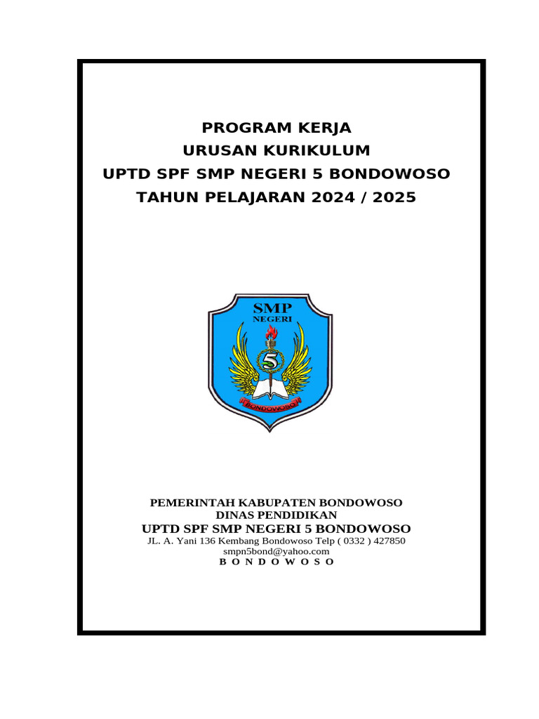 Program Kerja Kurikulum 2024 | PDF