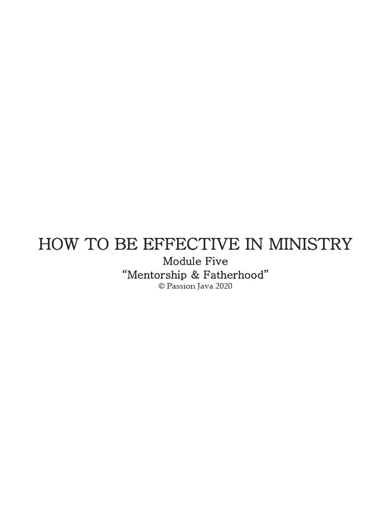 Mentorship in Effective Ministry | PDF | Saint Timothy | Paul The Apostle