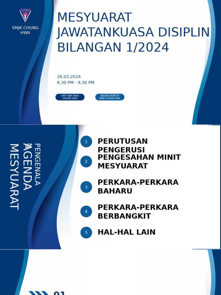 Slaid Mesyuarat Jawatankuasa Disiplin Bil 1 (2024) | PDF