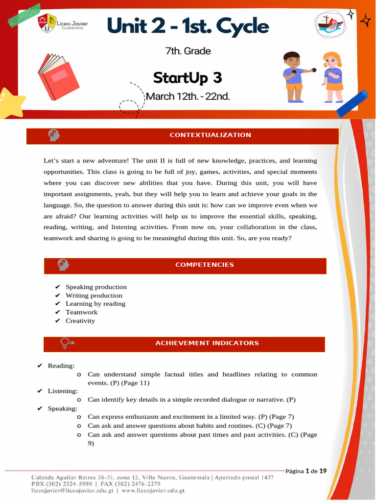 Unit Plan II - Intermediate Level 2024 | PDF | Cognitive Science ...